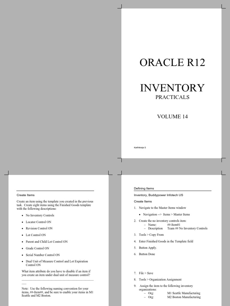 Oracle r12 iNventoryDownloadable Proof PDF | PDF | Receipt | Inventory
