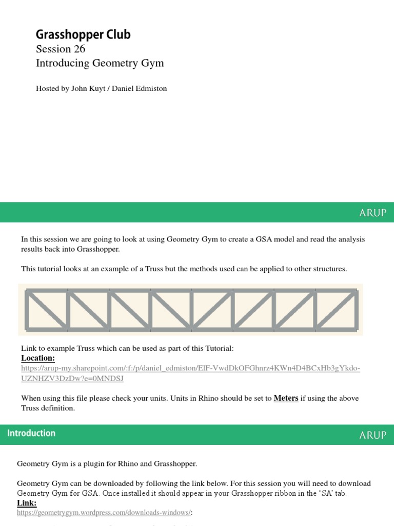 Geometry Gym: GSA Truss Tutorial | PDF | Truss | Geometry