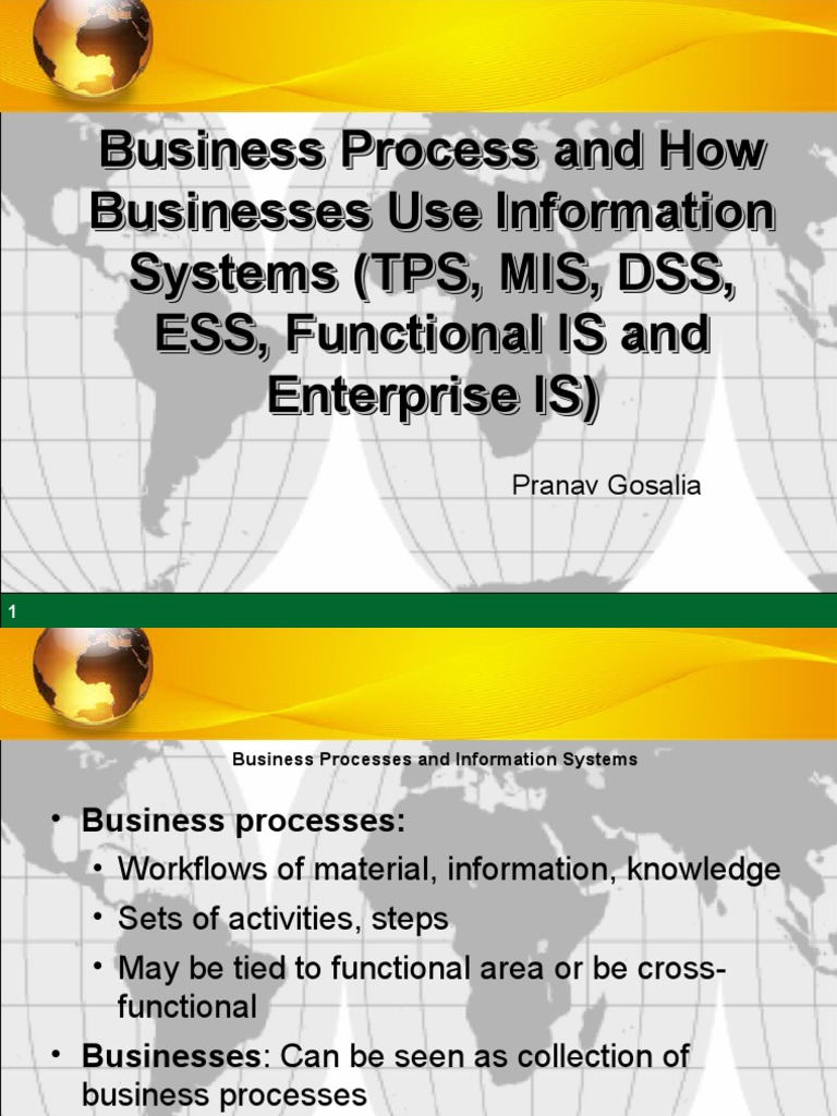 03 Business Process IS (TPS, MIS, DSS, ESS) | PDF | Decision Support ...