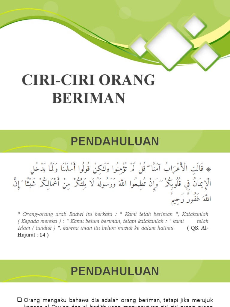 Ciri-Ciri Orang Beriman dalam Islam | PDF