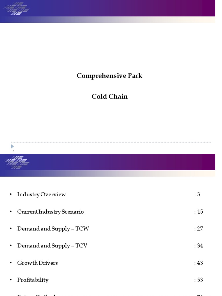 Comprehensive Pack - Cold Chain | PDF | Warehouse | Refrigeration