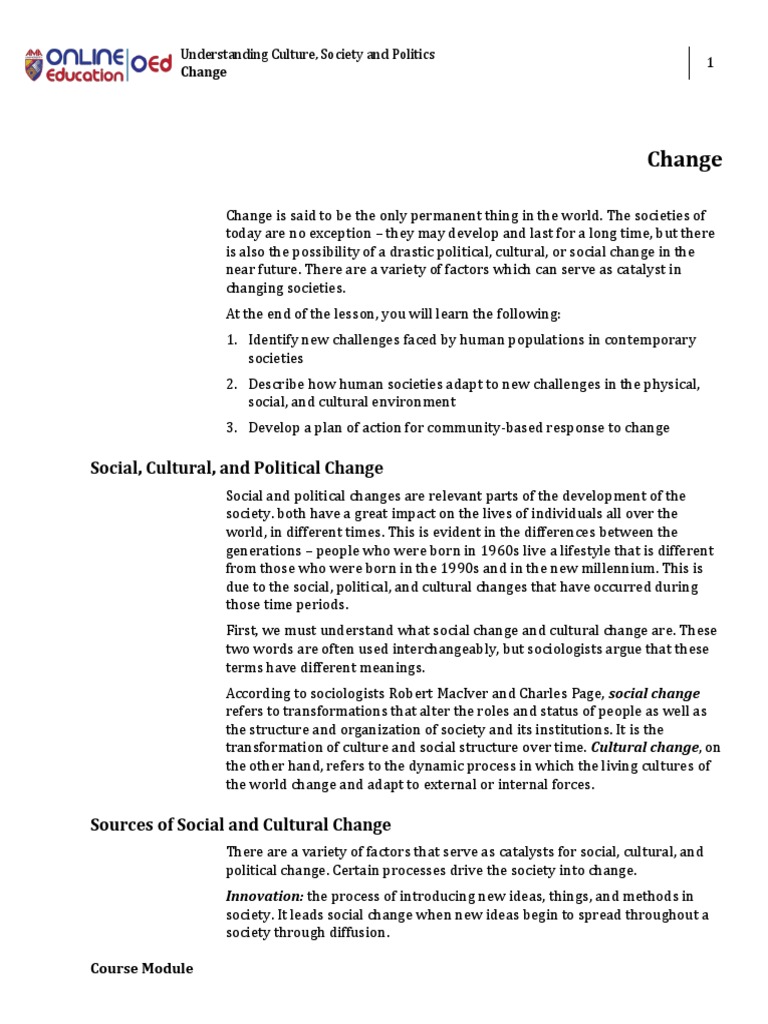 Dynamics of Social and Political Change | PDF | Citizenship | Revolutions