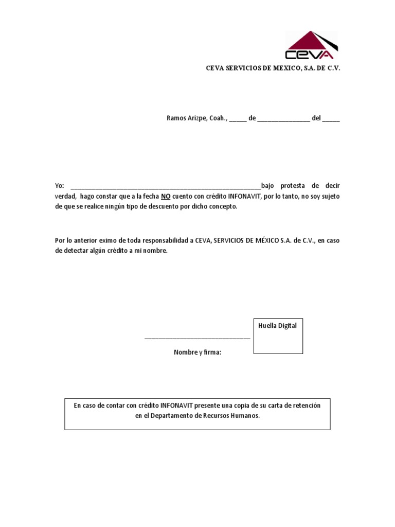 Carta Infonavit | PDF