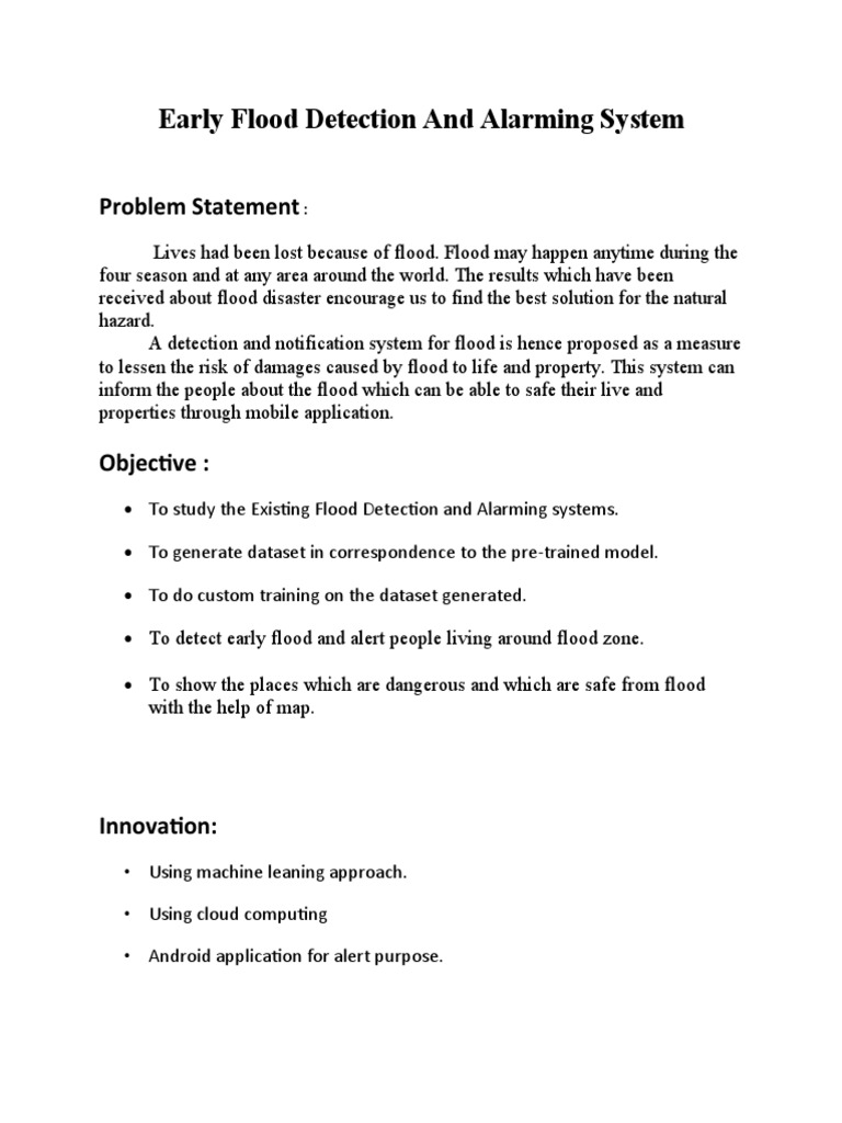 Early Flood Detection and Alarming System | PDF | Computers | Technology & Engineering