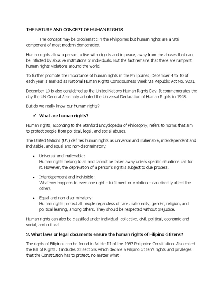 The Nature and Concept of Human Rights | PDF | Human Rights | Rights