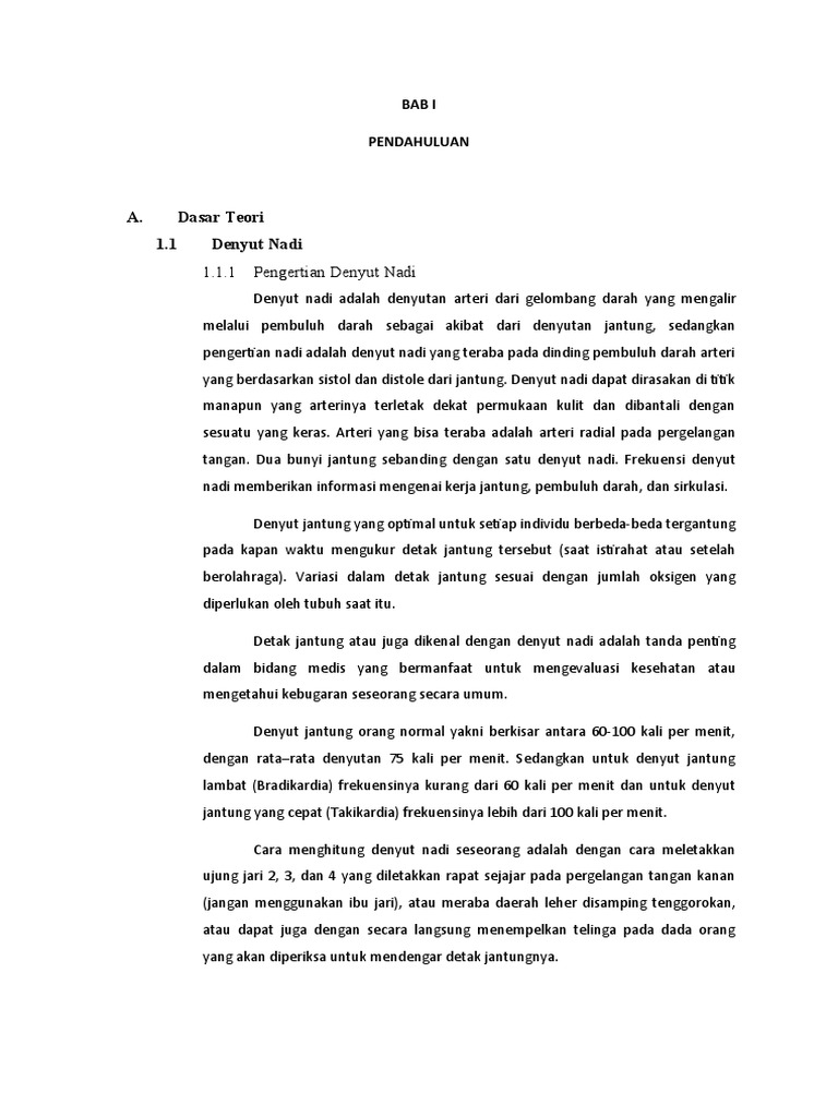 Pengertian dan Jenis Denyut Nadi | PDF | Kesehatan Holistik | Sains ...