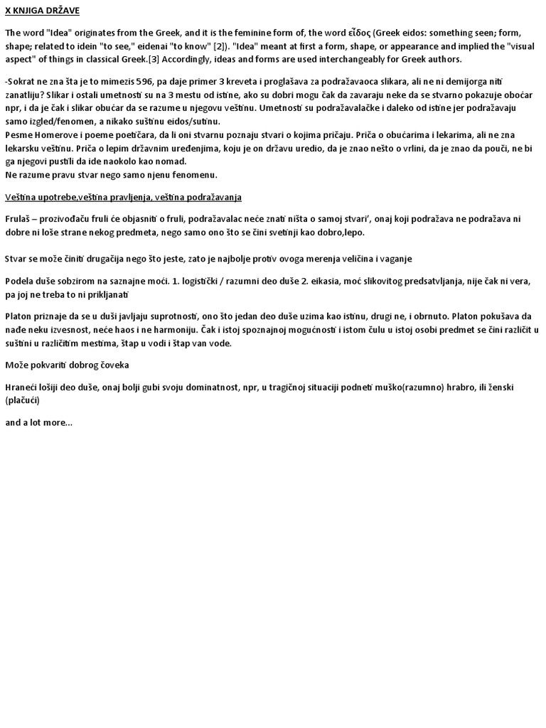 Platon - Mimezis I Ideje | PDF