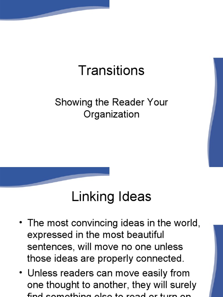 Connecting Ideas Through Effective Transitions | PDF
