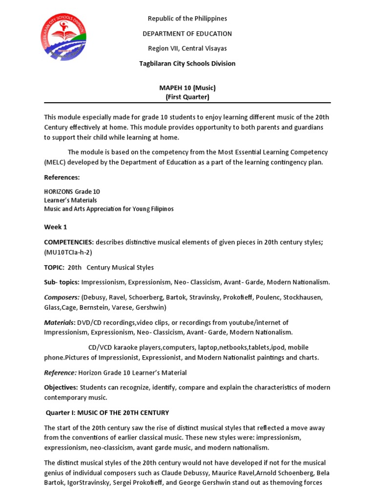 Mapeh 10 (Music) | PDF | Electronic Music | Composers