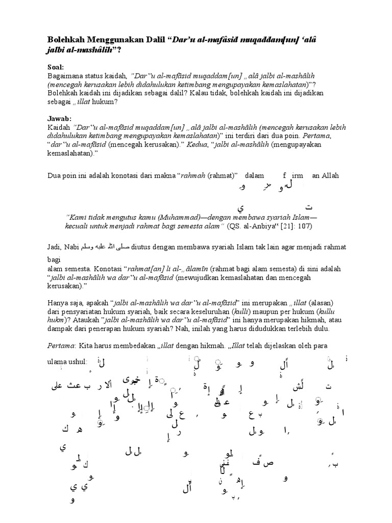 Kaidah Dar'u al-Mafasid dalam Fiqh | PDF