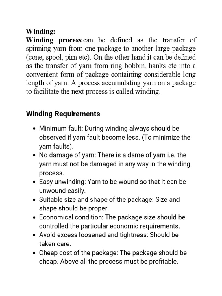Winding Calculation & Production | PDF | Spindle (Textiles) | Yarn