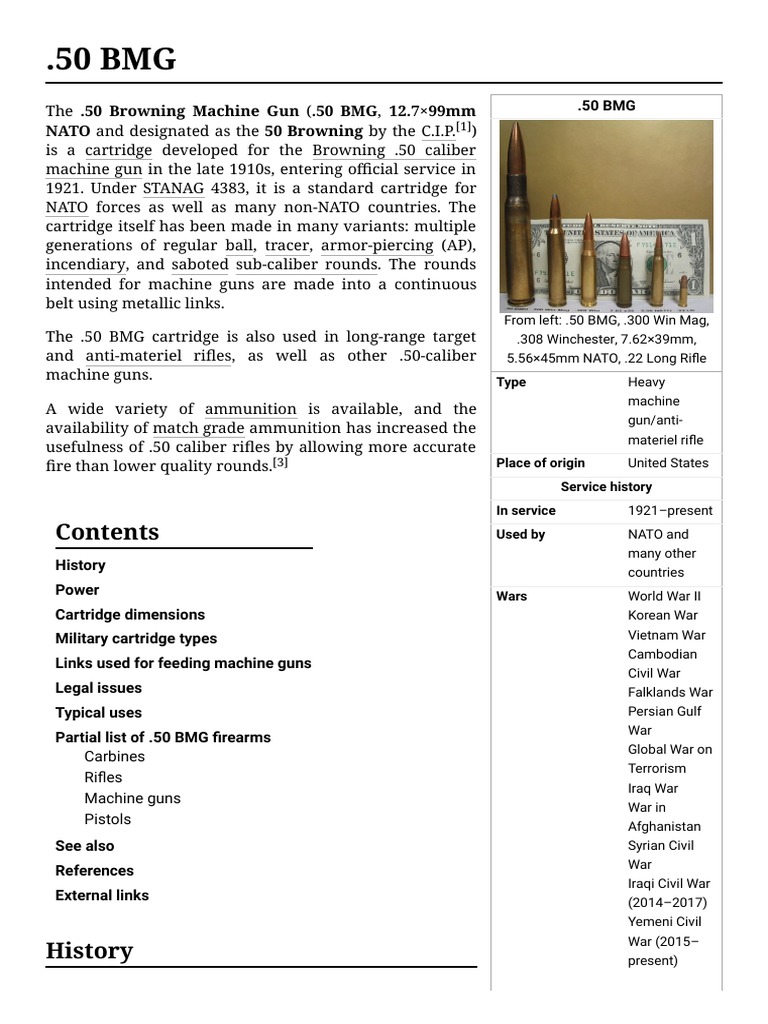 .50 BMG - Wikipedia PDF | PDF | Hazards | Tools