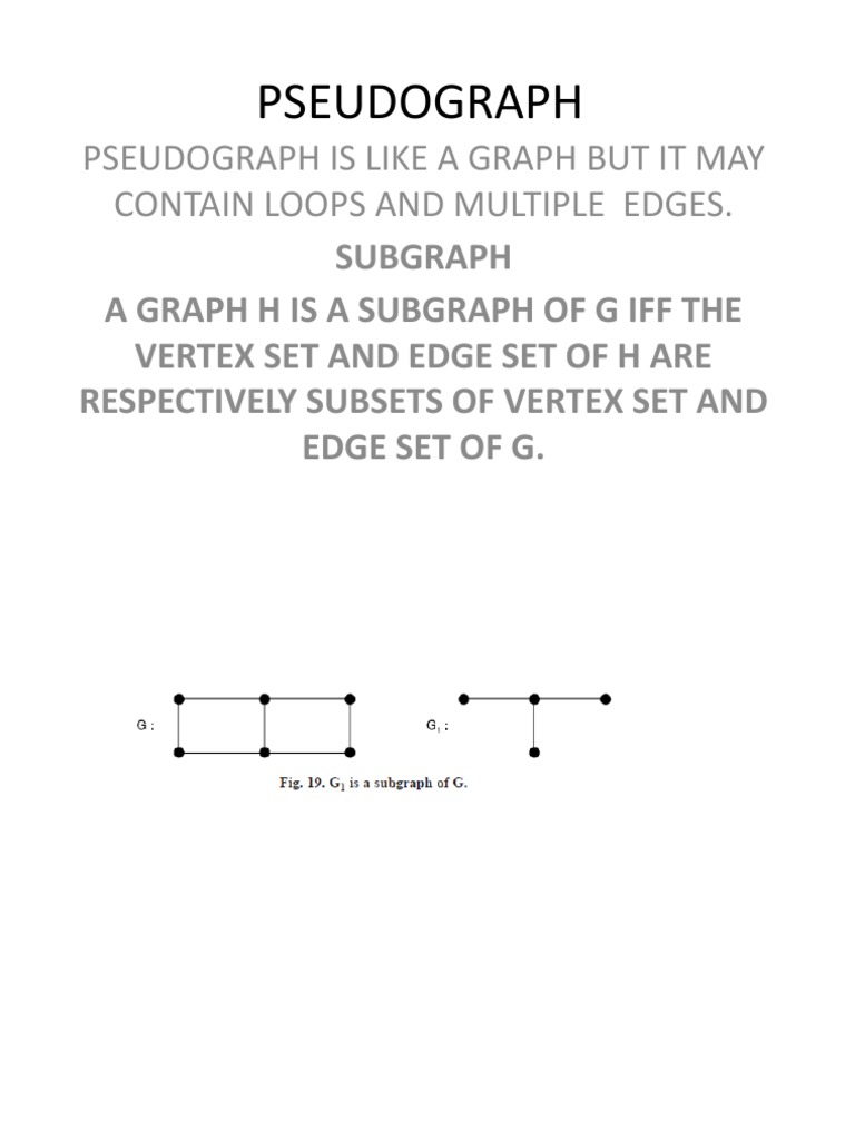 Pseudograph: Pseudograph Is Like A Graph But It May Contain Loops and Multiple Edges | PDF