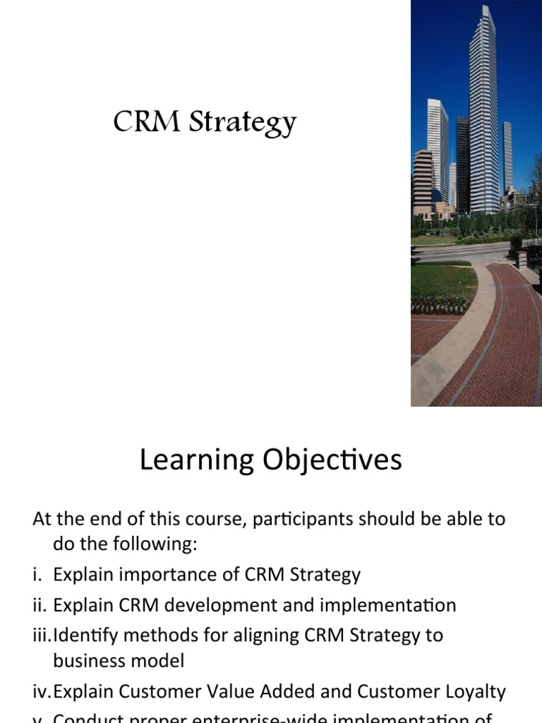 CRM Strategy | PDF | Customer Relationship Management | Strategic ...