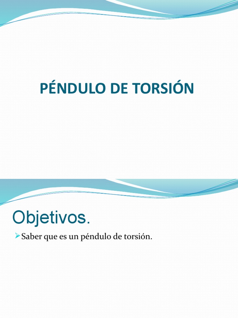 Péndulo de Torsión | Descargar gratis PDF | Péndulo | Las leyes del ...