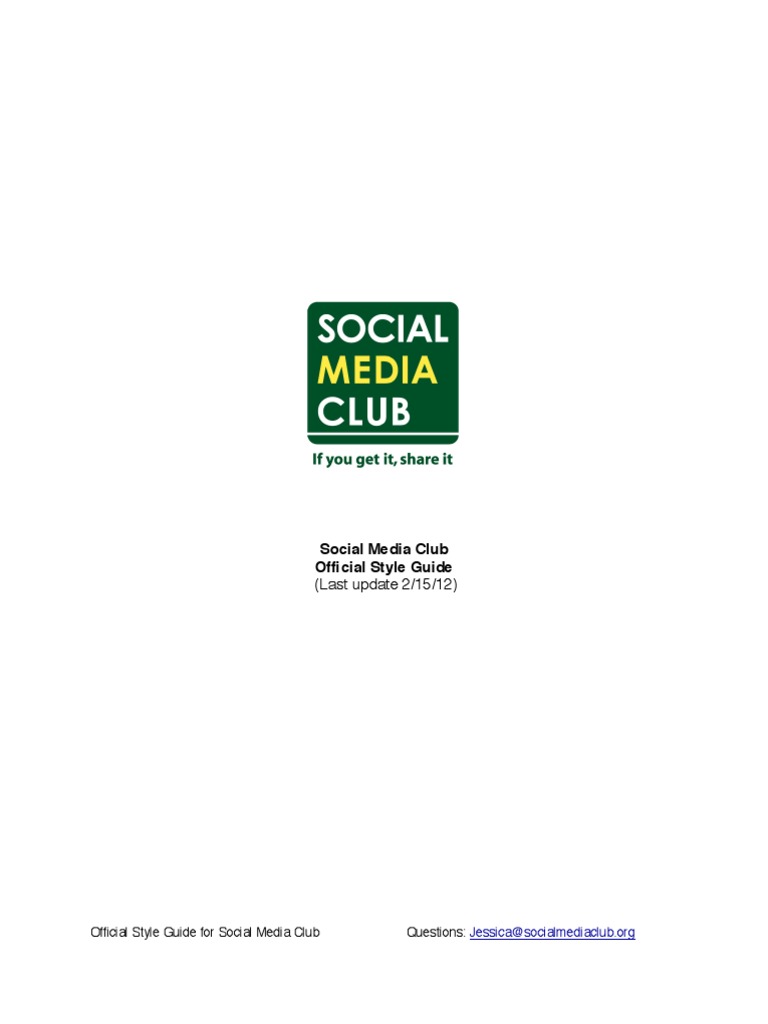 Social Media Club Style Guide | PDF | Logos | Social Media