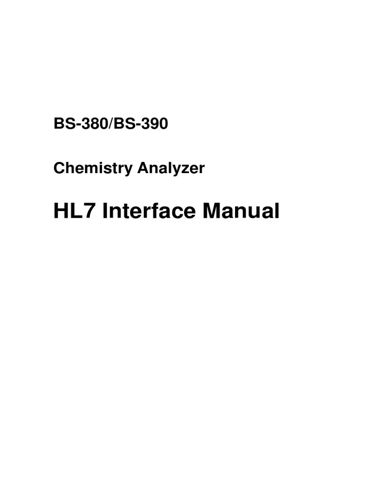 HL7 Interface Manual: BS-380/BS-390 | PDF | Computer Data | Computing
