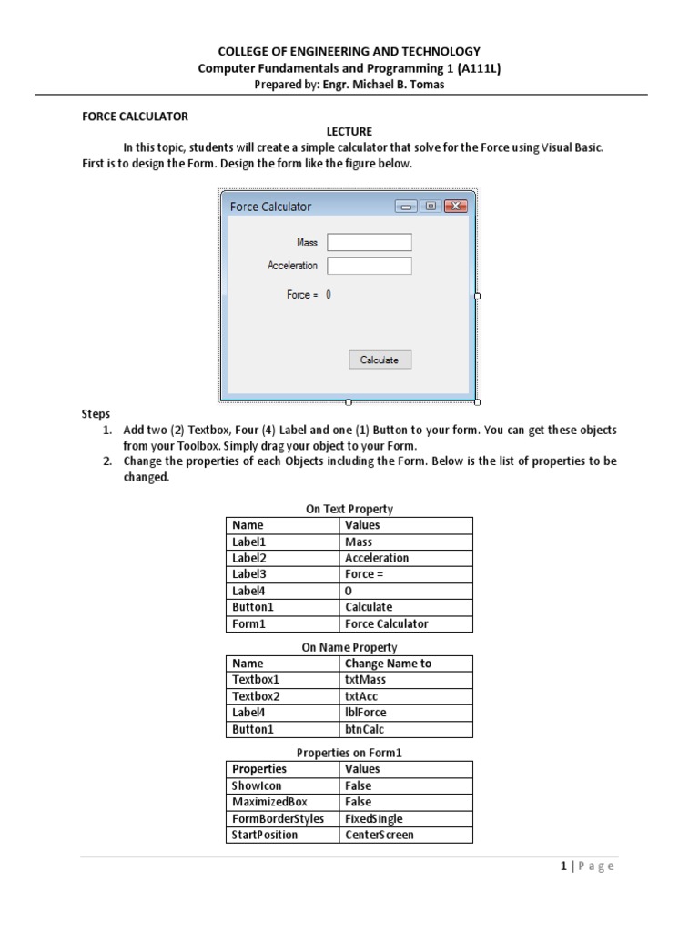 VB Lectures Part 1 | PDF | Visual Basic .Net | Computer Programming