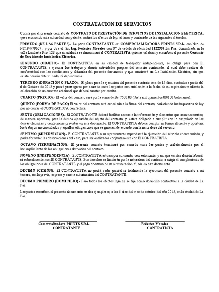 Contrato Trabajo Electrico | PDF | Derecho laboral | Gobierno