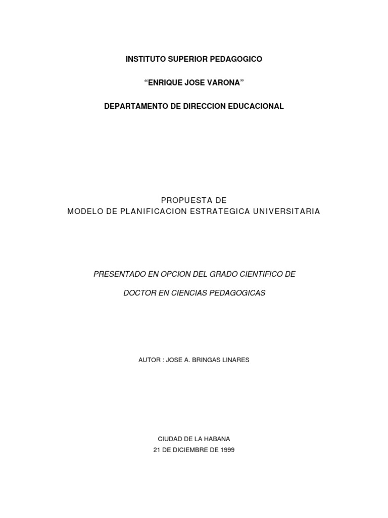 José Bringas Linares | PDF | Planificación estratégica | Planificación