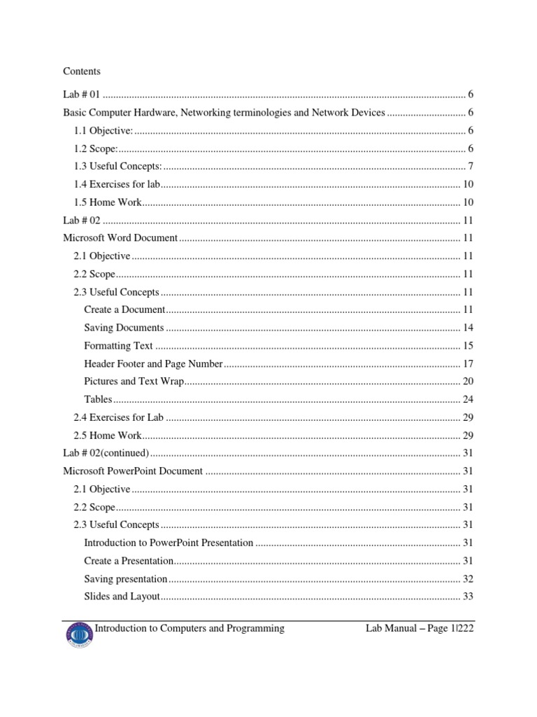 Itcp Lab Manual Pdf Ip Address Computer Network