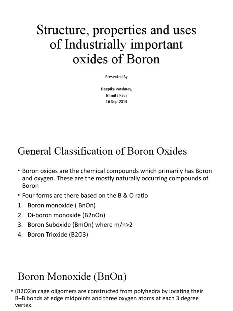 Industrial Boron Oxides Overview | PDF | Boron | Sets Of Chemical Elements