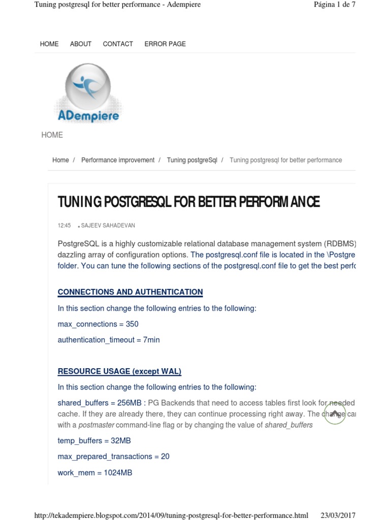 2014 09 Tuning-Postgresql-For | PDF | Postgre Sql | Computing
