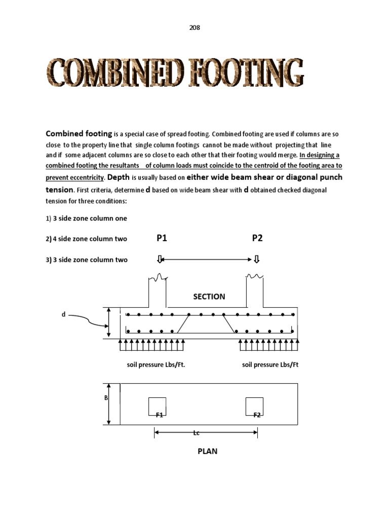 Combined Footing by A Pocket Computer PDF | PDF | Column | Computer Program