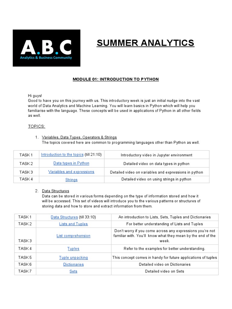 Module 01 - Intro To Python PDF | PDF | Control Flow | Boolean Data Type