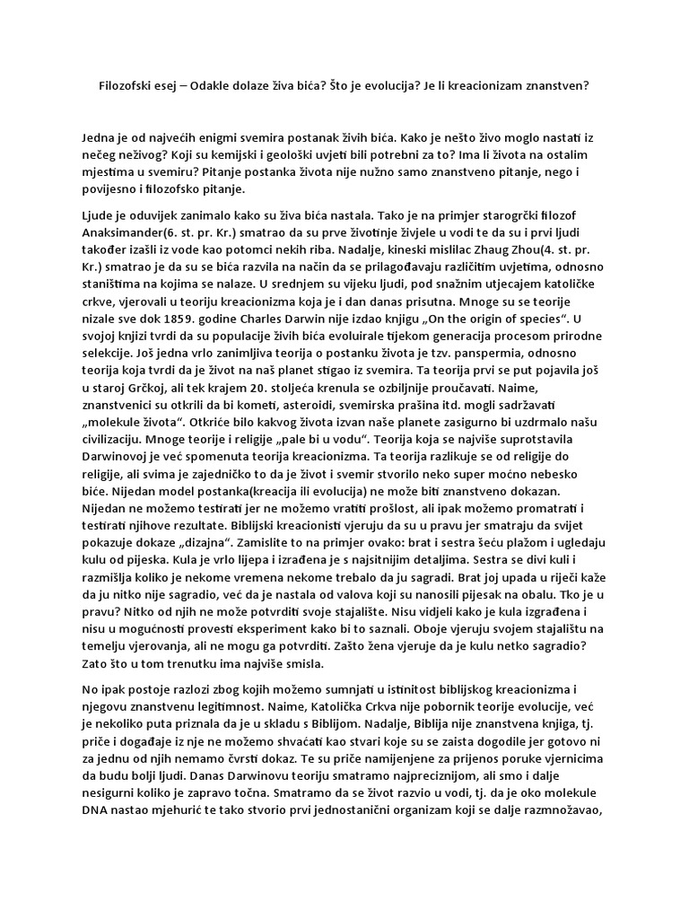 Roko-Filozofski Esej | PDF