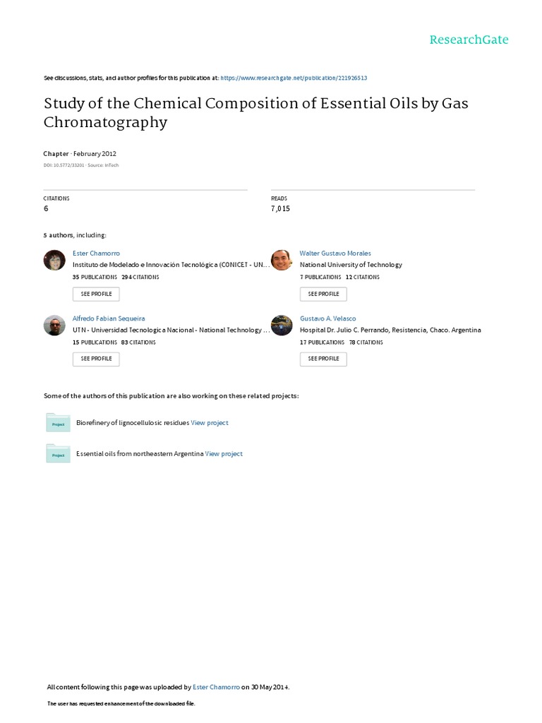 Study of The Chemical Composition of Essential Oils by Gas ...