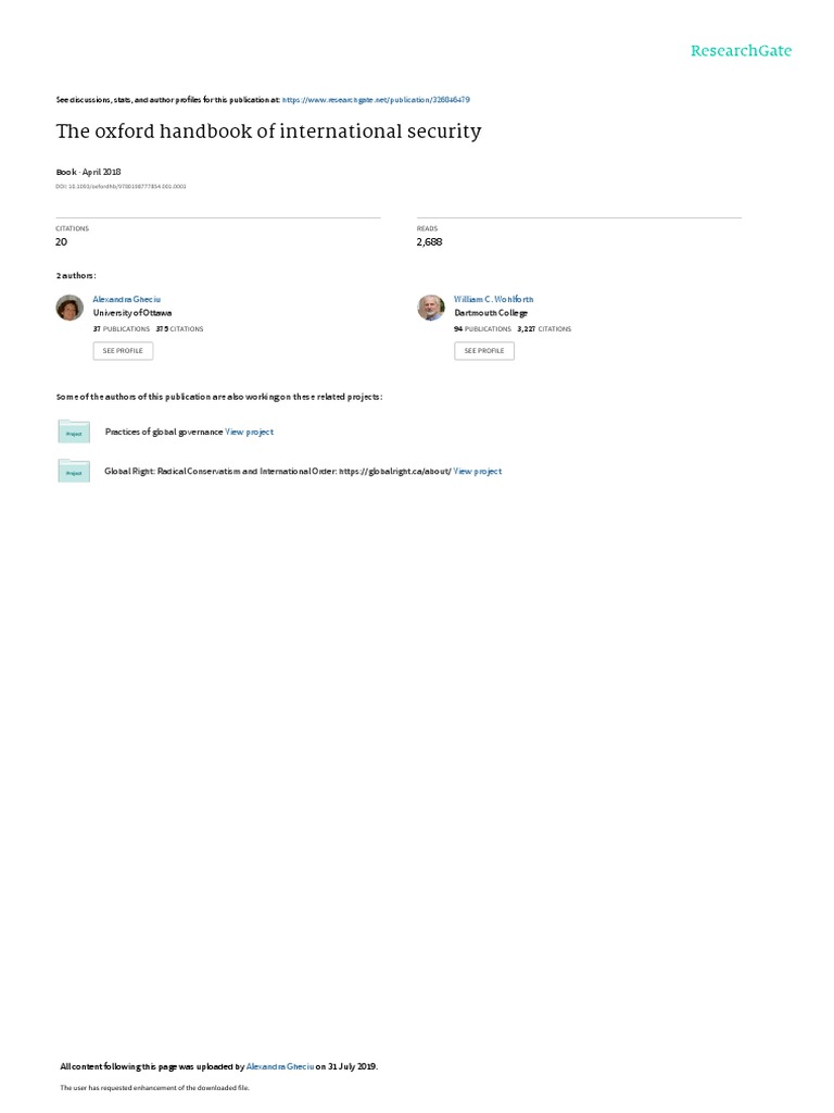 The Oxford Handbook of International Security: April 2018 | PDF ...