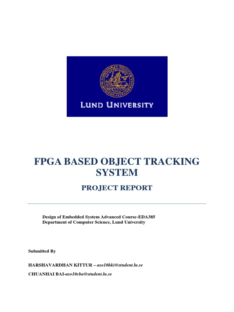 Fpga Based Object Tracking System Project Report Pdf Field Programmable Gate Array