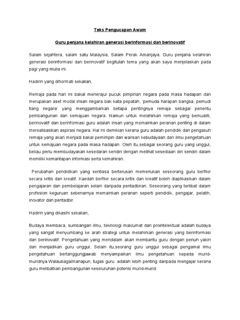 Teks Pengucapan Awam | PDF