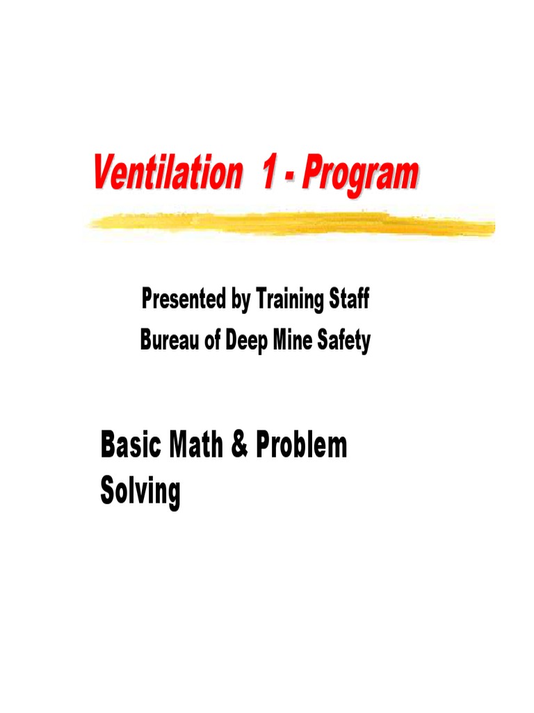 Basic Ventilation Math 3 | PDF | Area | Length
