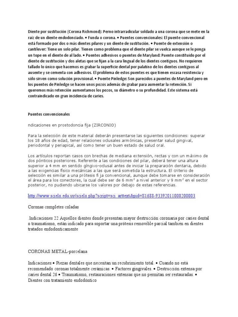 Tipos de Prótesis Dentales y Sus Indicaciones | PDF | Diente ...