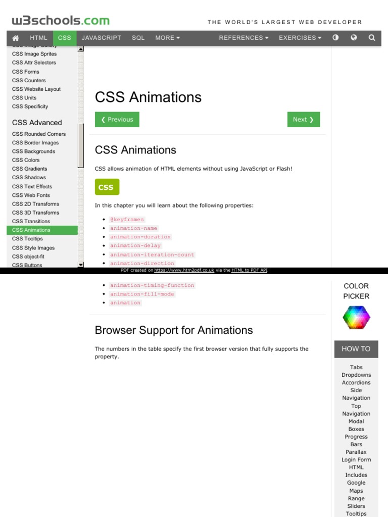 Https WWW W3schools Com Css css3 Animations Asp | PDF | Bootstrap (Front End Framework ...