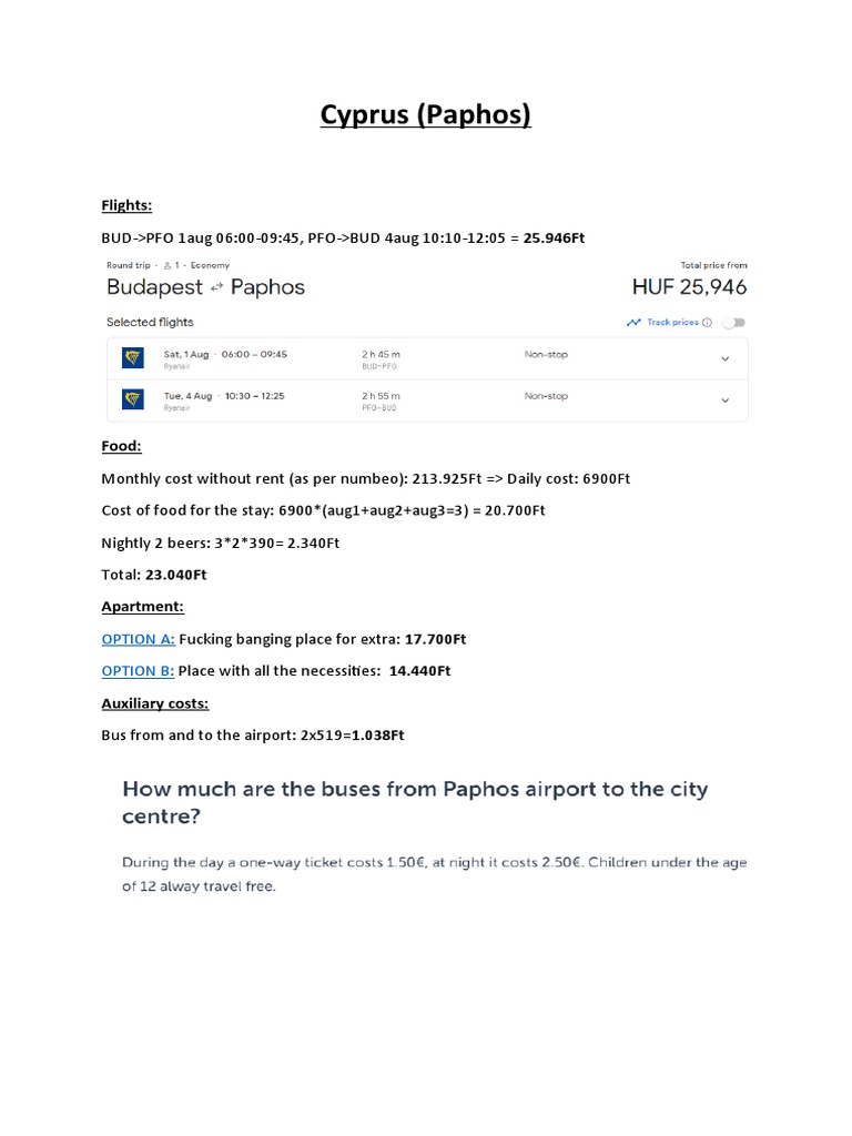 Cyprus (Paphos) : Flights | PDF