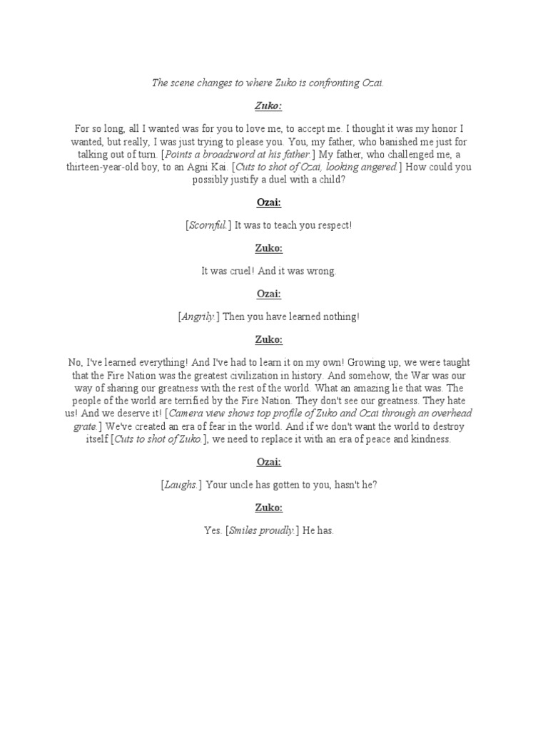 Zuko Audition Piece | PDF