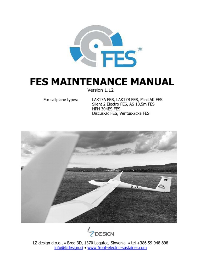FES Maintenance Manual v1.12 | PDF | Electric Motor | Battery Charger