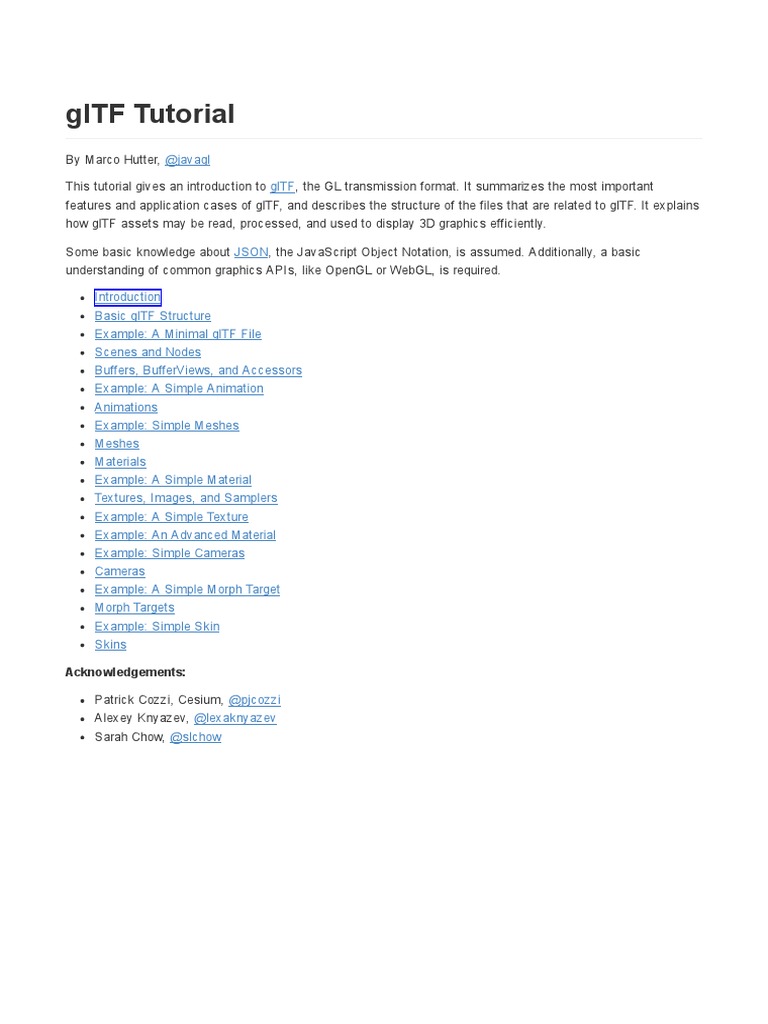 GLTF Tutorials - Wei Zhi PDF | PDF | 3 D Computer Graphics | Matrix (Mathematics)