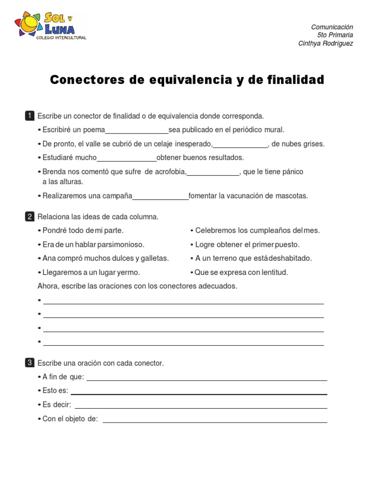 Conectores de Equivalencia y Finalidad | PDF