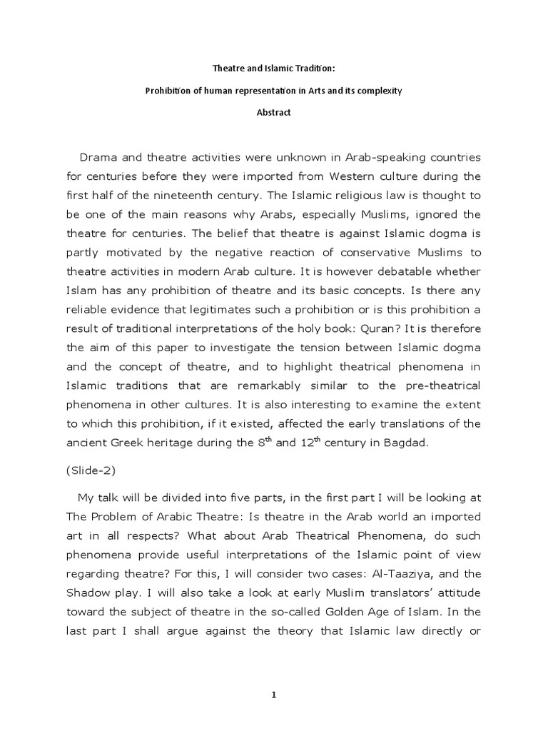 Islamic Theatre: Tradition and Tension | PDF | Husayn Ibn Ali | Idolatry