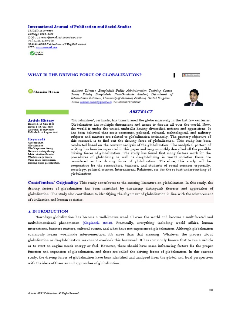 What Is The Driving Force of Globalization? | PDF | World Systems ...