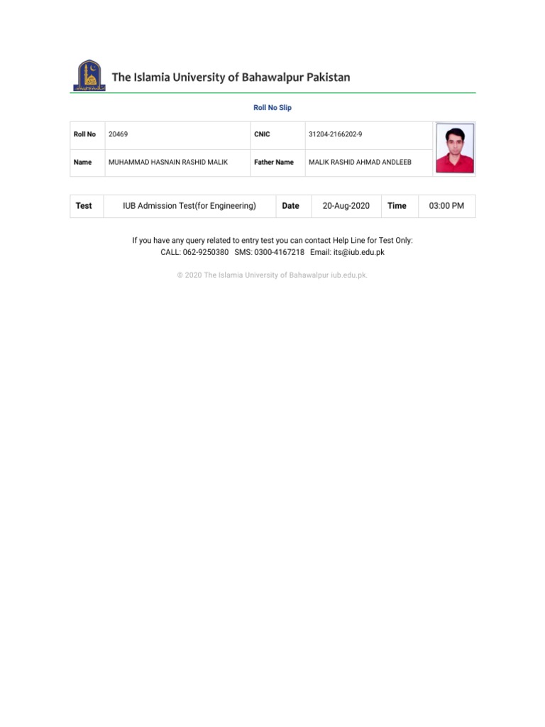 Roll No. Slip | PDF