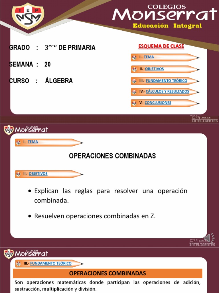 Prim. 3ero PPT Algebra-Semana 20 | PDF | Álgebra | Sustracción