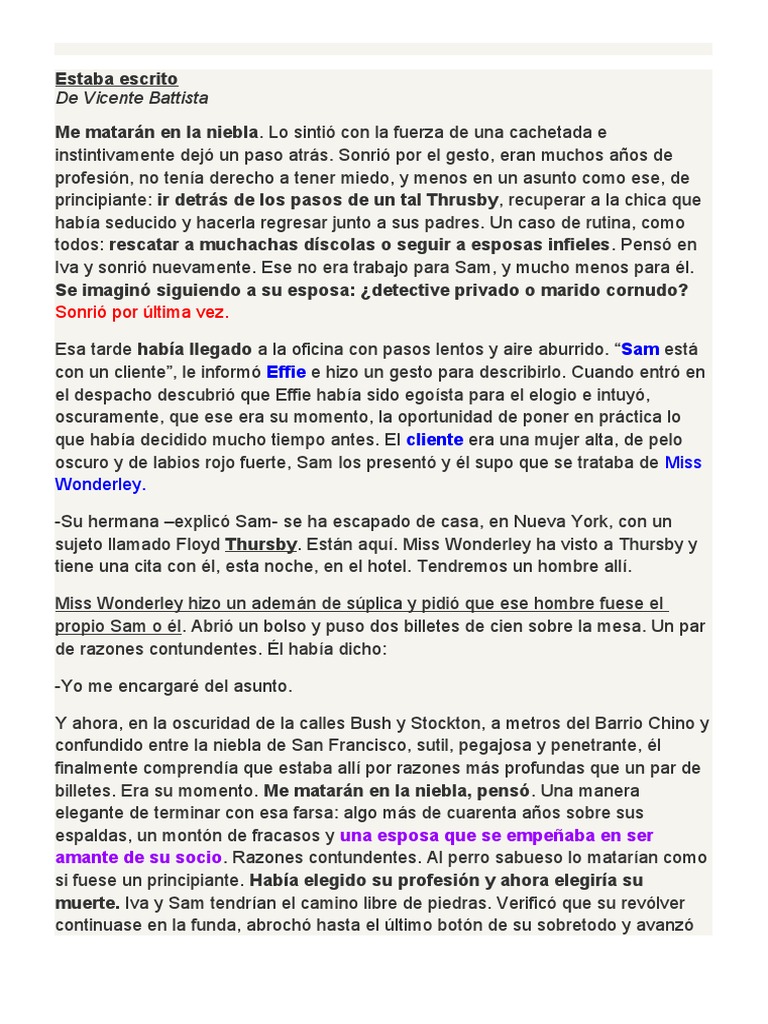 Estaba Escrito Vicente Battista Subrayado | PDF | Ocio