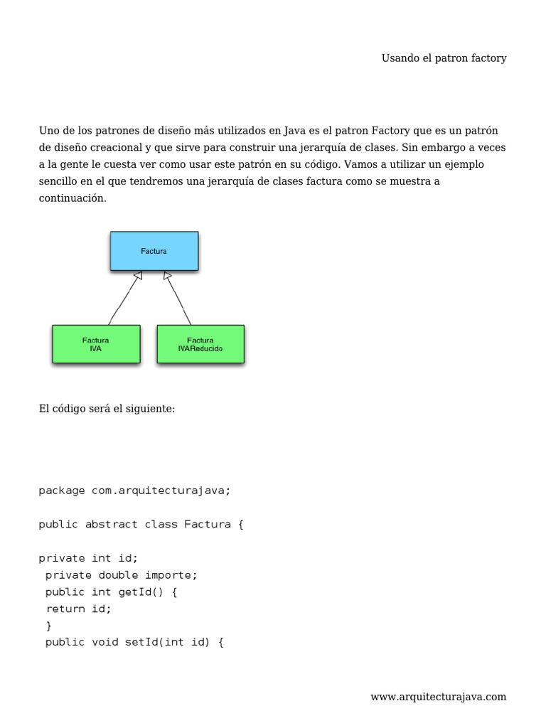 Usando El Patron Factory | PDF | Java (lenguaje de programación ...