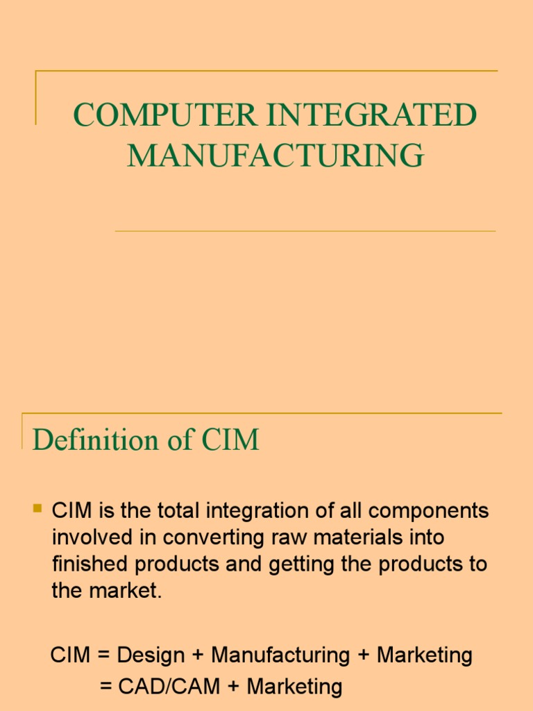 Computer Integrated Manufacturing | PDF | Automation | Engineering