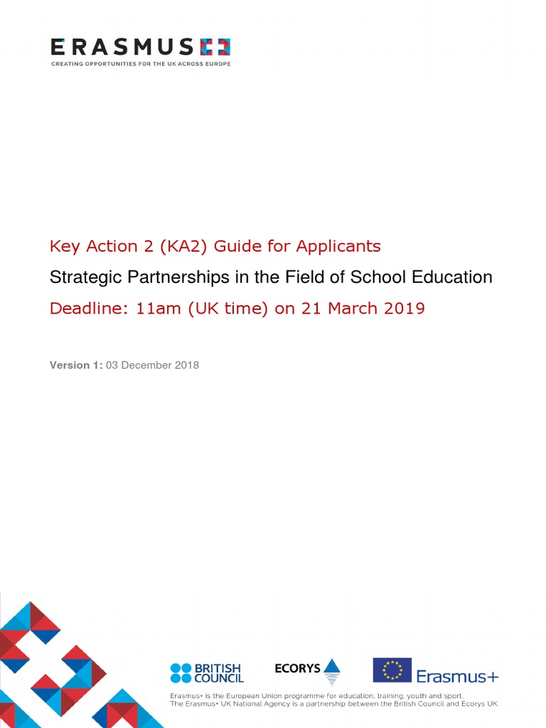 Strategic Partnerships in The Field of School Education: Key Action 2 ...